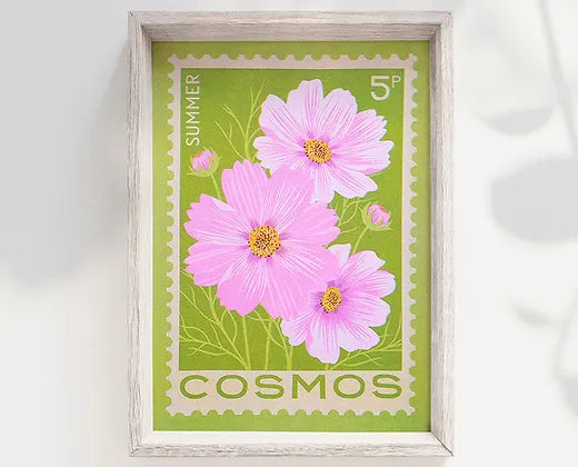 Cosmos Stamp - A5 Risograph Print, £10.00