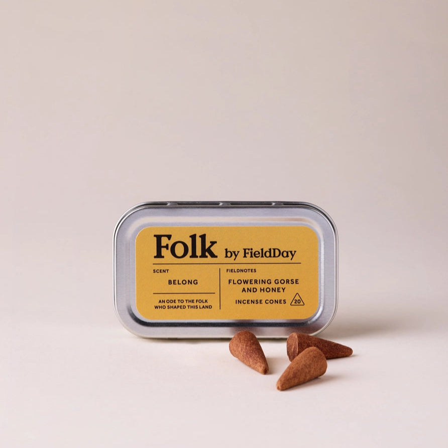FieldDay Belong Folk Tin of Incense Cones - Flowering Gorse and Honey ...