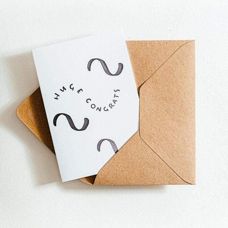 Huge Congrats Letterpress Congratulations Card, £3.75