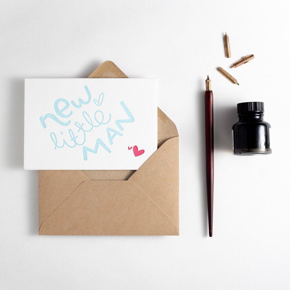 New Little Man Letterpress New Baby Card, $4.29