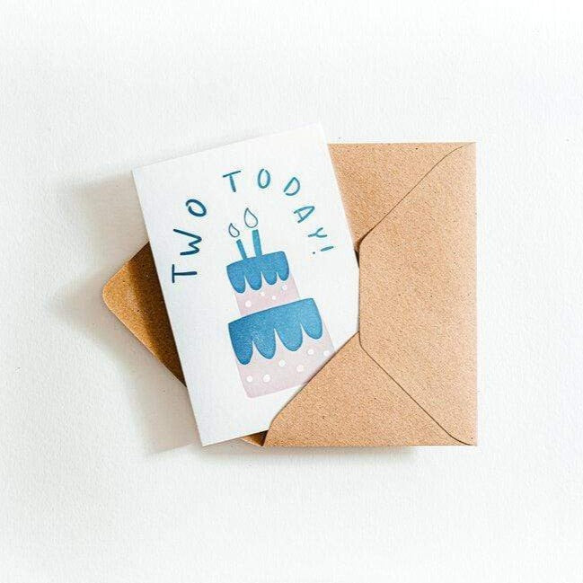 Two Today 2nd Birthday Letterpress Card, $4.22