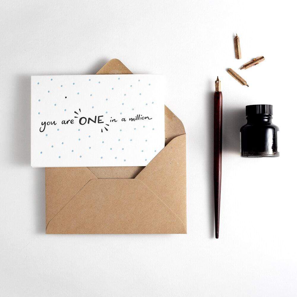You Are One In A Million Letterpress Card, $4.03