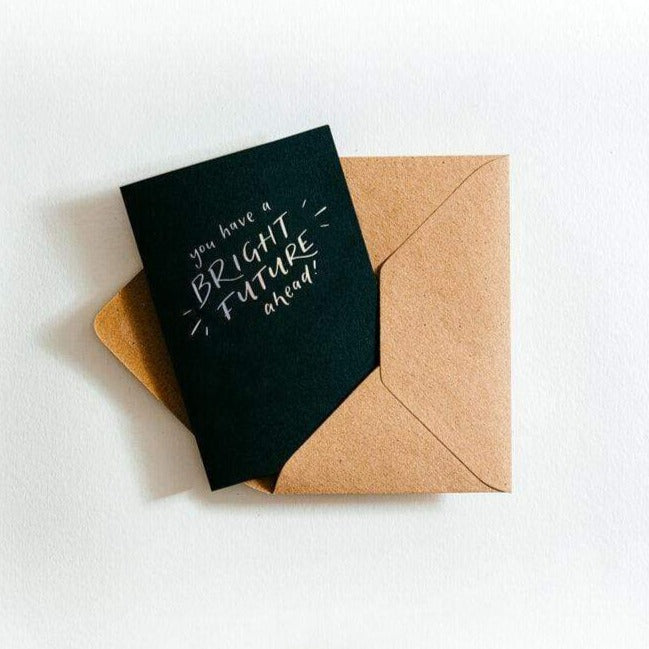 You Have A Bright Future Ahead Letterpress Congratulations Card, £3.75